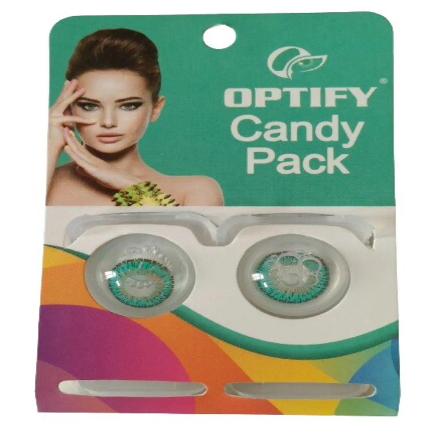 Optify Candy Pack Colored Contact Lenses (Zero Power,Turquoise)