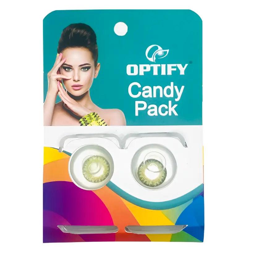 Optify Candy Pack Colored Contact Lenses (Zero Power,Light Green)